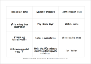 Sick Day Activity Cards {Printable} - Moments A Day