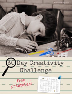 30 Day Creativity Challenge for Kids {Free Printable} - Moments A Day