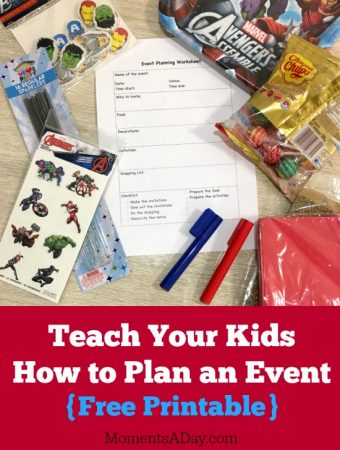Teach Kids Event Planning Skills {Free Printable} - Moments A Day