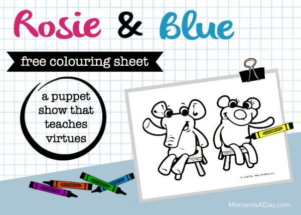 "Rosie & Blue" Free Printable Colouring Sheet - Moments A Day